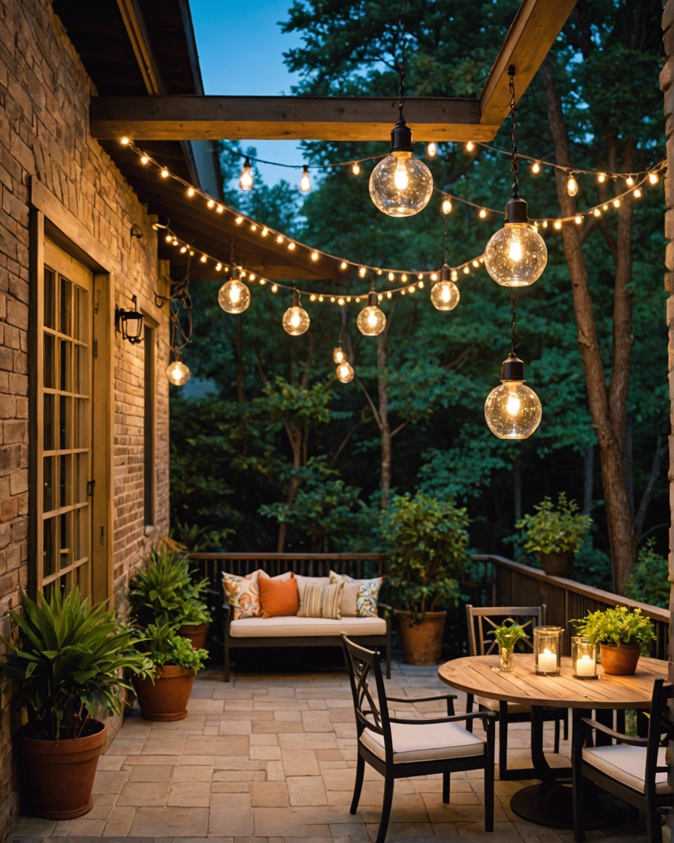 20 Stunning Hanging Patio Light Ideas - Toolz Geek